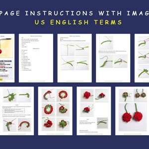 Rear View Mirror Charm Rose Flower Crochet Pattern PDF Amigurumi Car ...