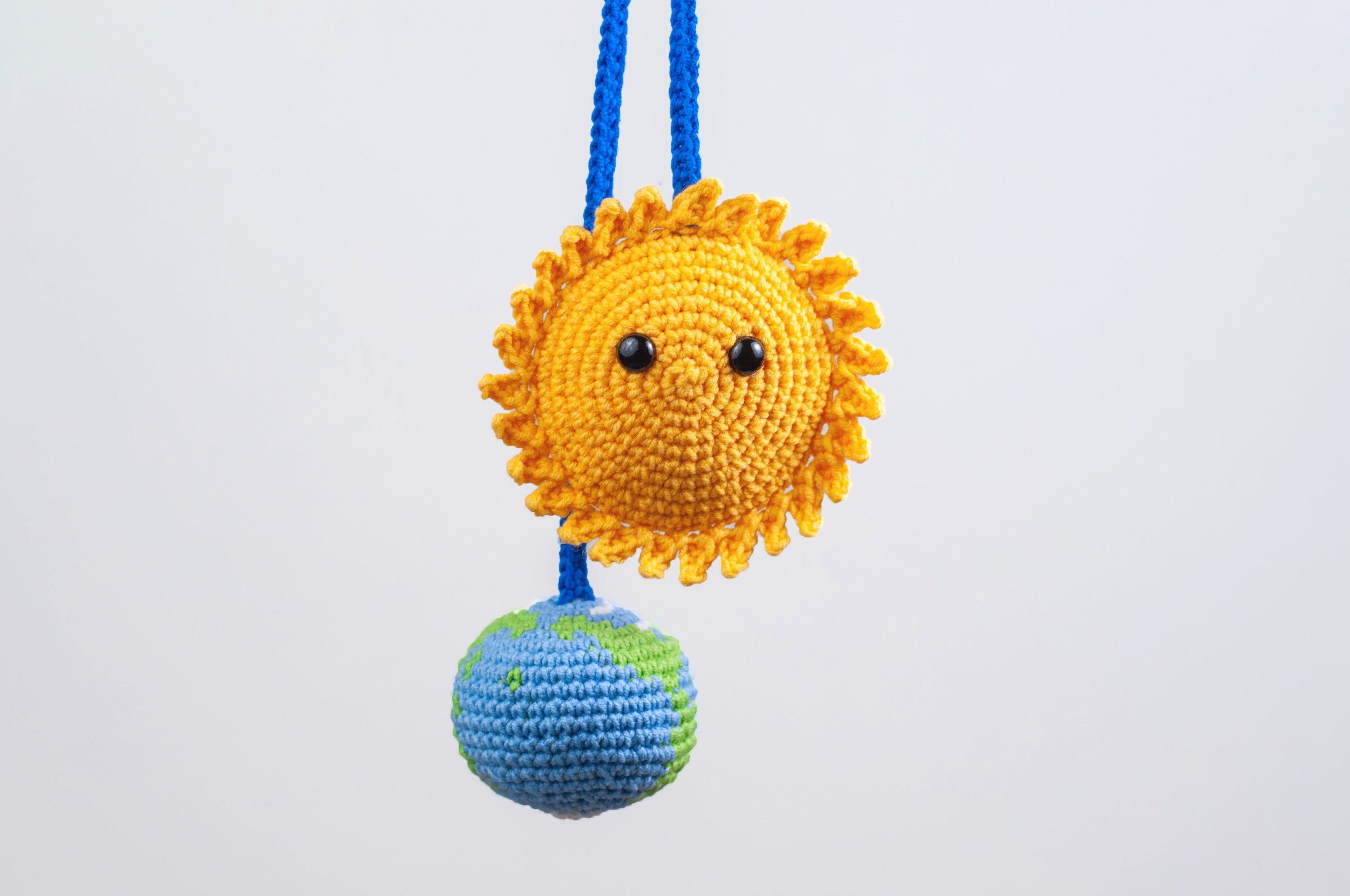 Earth and Sun Crochet Pattern. Crochet Car Hanger. Crochet Car Hanging ...