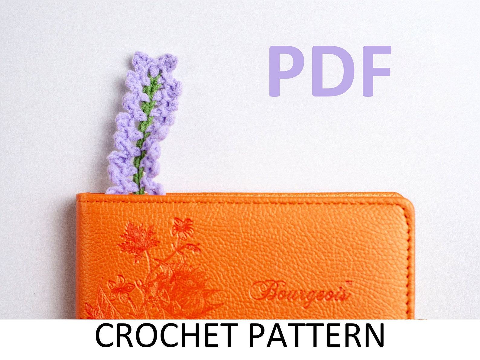 Lavender Bookmark Crochet Pattern. Crochet Flower Bookmark. Crochet ...