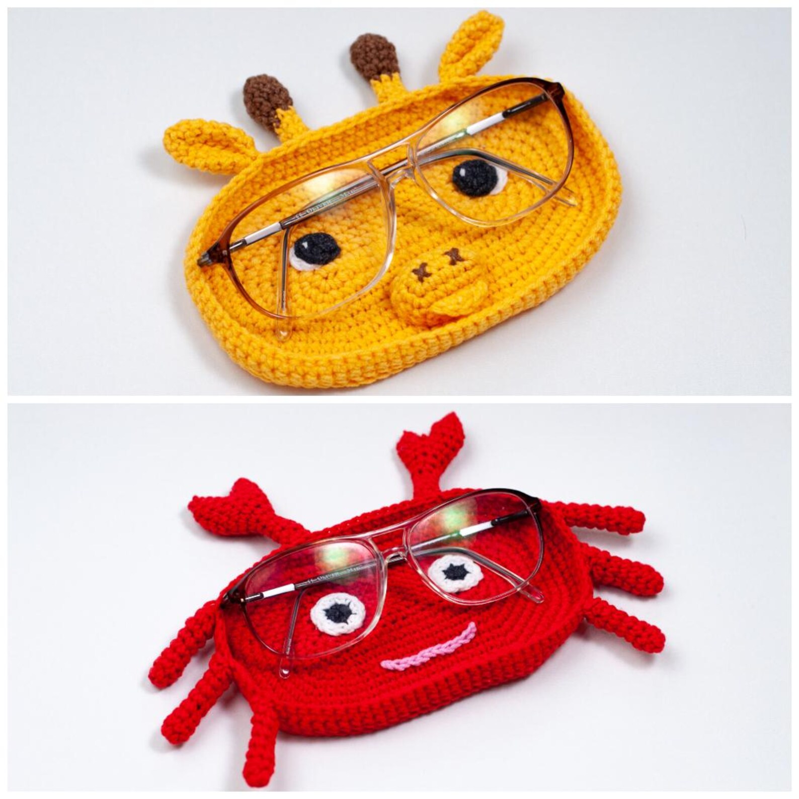 12 Crochet Glasses Holder Pattern Bundle. Cute Animal Crochet Eyeglass ...