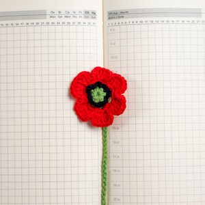 Poppy Flower Bookmark Crochet Pattern PDF. Easy Beginner - Etsy