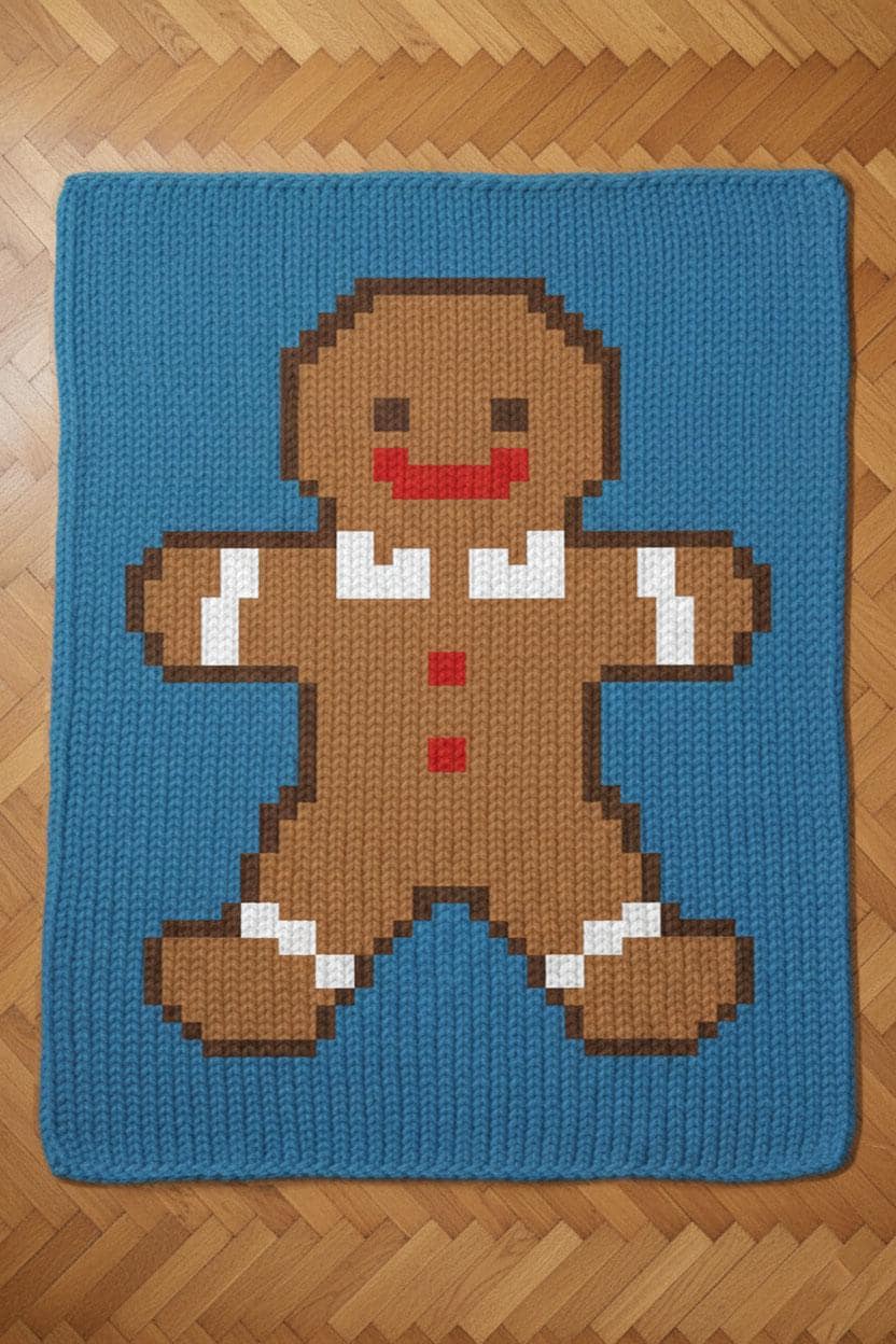 Gingerbread Man Finger Knitting Pattern. Christmas Chunky Chenille Yarn ...