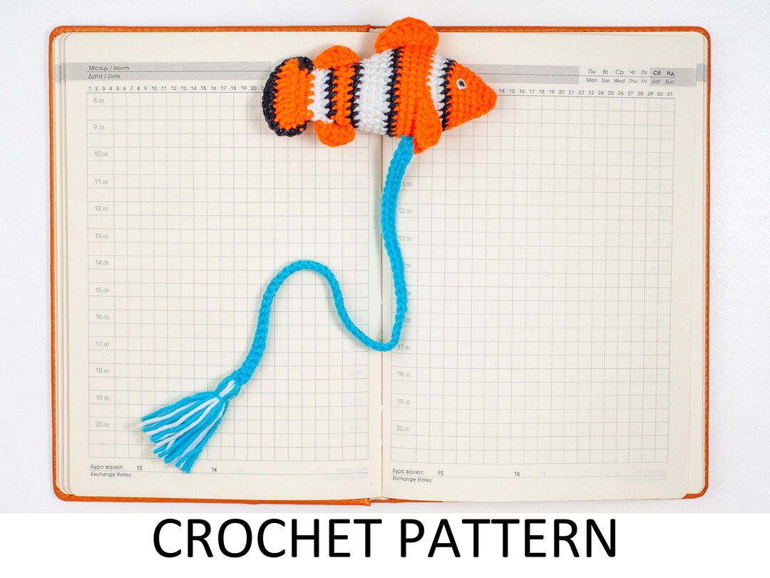 Clownfish Bookmark Crochet Pattern. Clownfish Pattern. Amigurumi ...