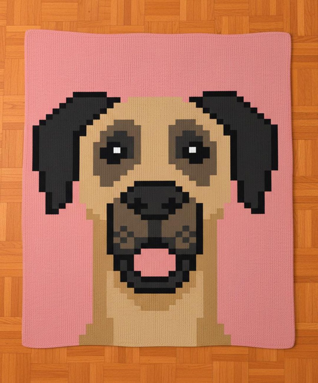 Great Dane Finger Knitting Pattern. Dog Chunky Knit Blanket Pattern ...