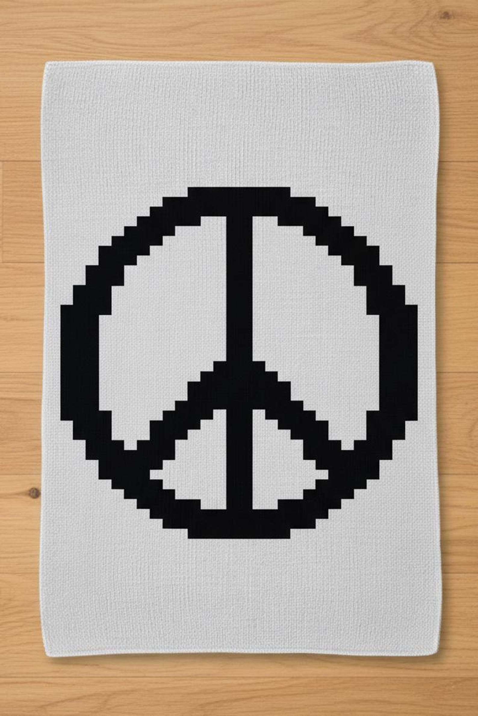 Peace Symbol Finger Knitting Pattern. Chunky Knit Blanket Pattern ...