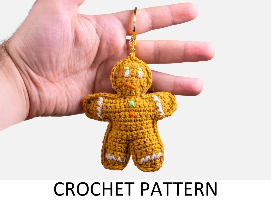 Gingerbread Man Keychain Crochet Pattern. Crochet Christmas Ornament ...