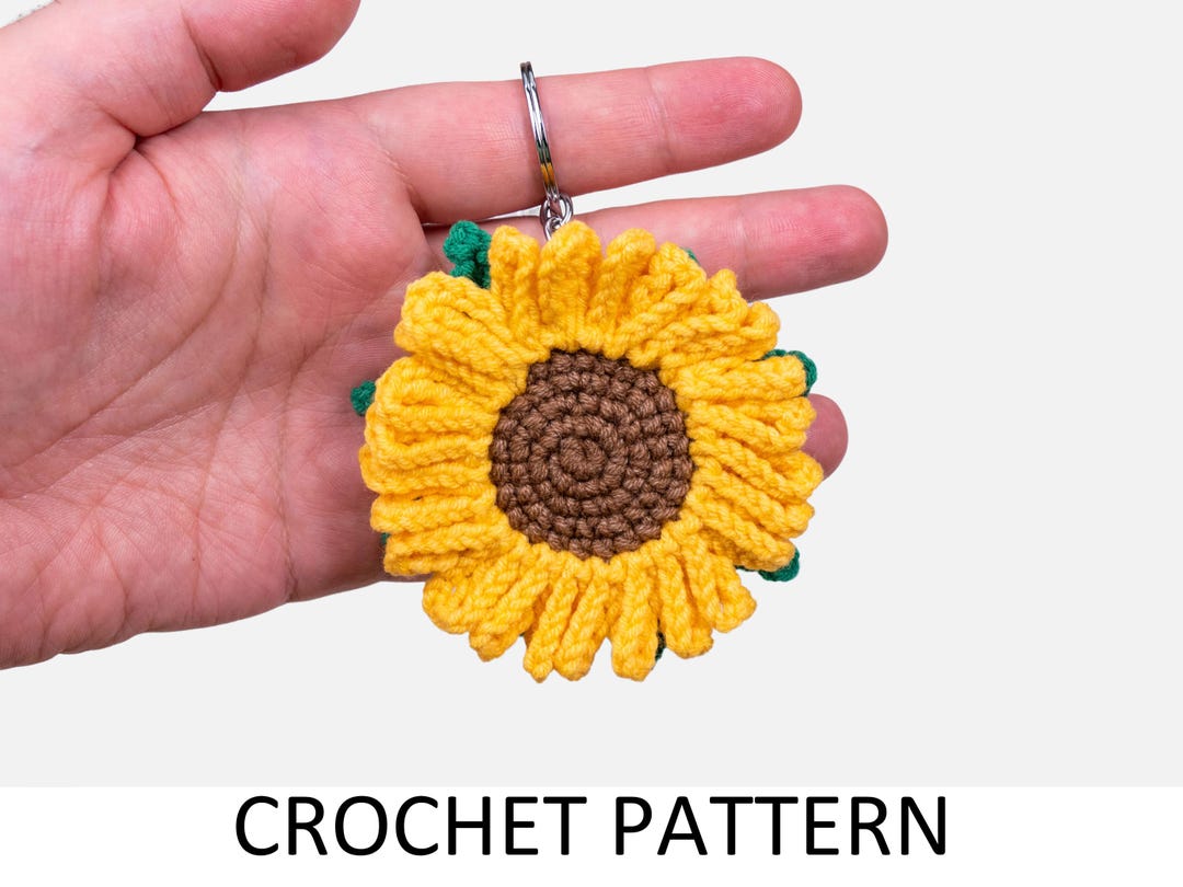 Sunflower Keychain Crochet Pattern. Sunflower Pattern. Yellow Flower ...