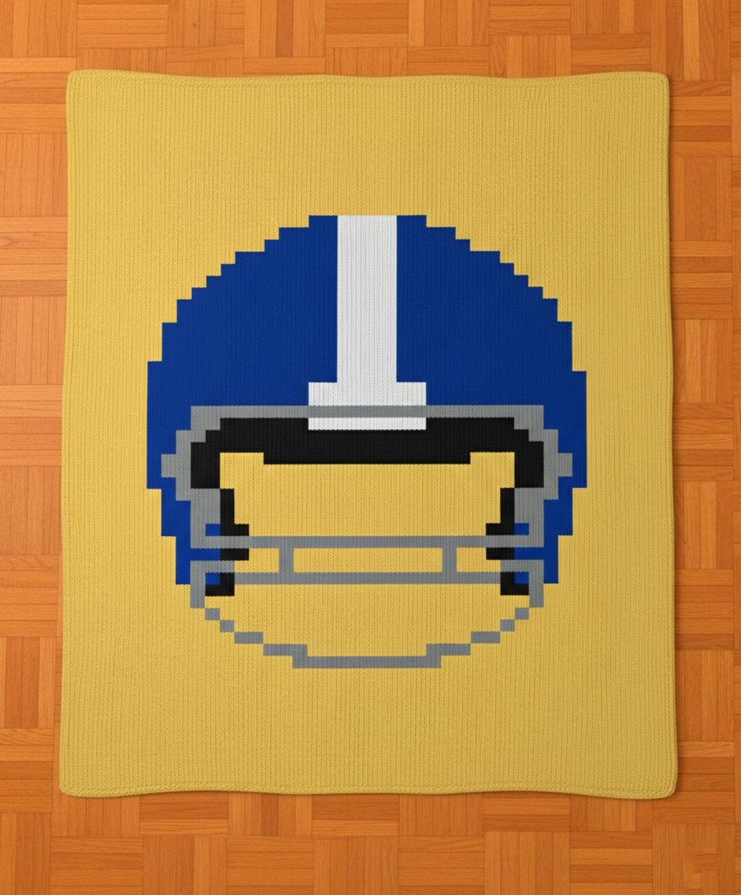 Football Helmet Finger Knitting Pattern. Chunky Knit Blanket Pattern ...