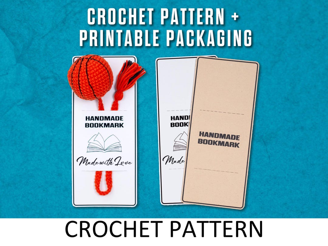 Basketball Bookmark Crochet Pattern With Printable Packaging. Sports ...