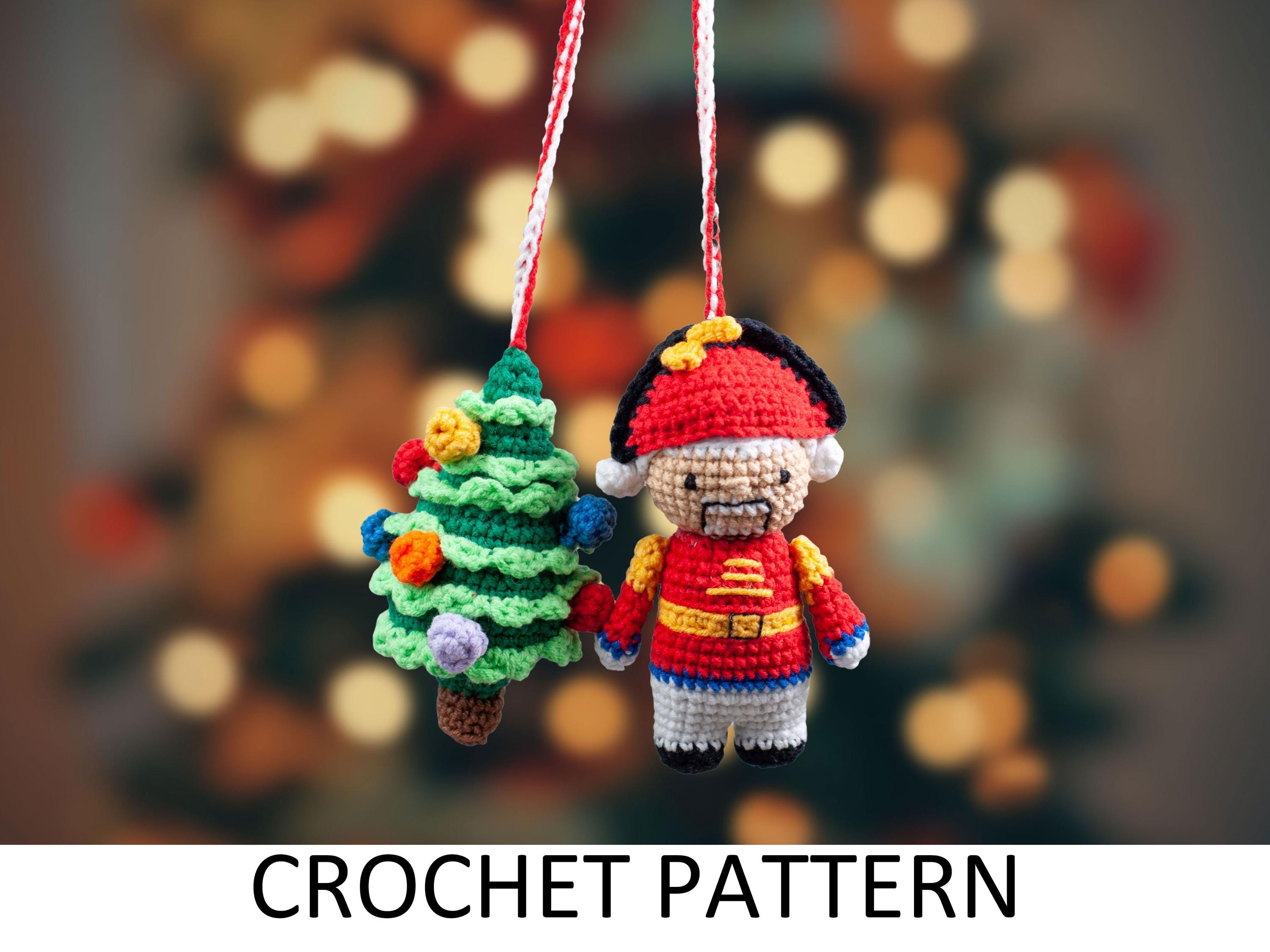 Nutcracker and Christmas Tree Crochet Pattern. Christmas Crochet Car ...