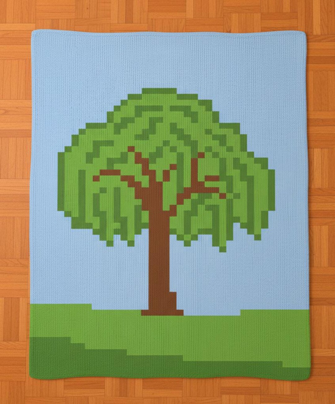 Willow Tree Finger Knitting Pattern. Chunky Knit Blanket Pattern ...