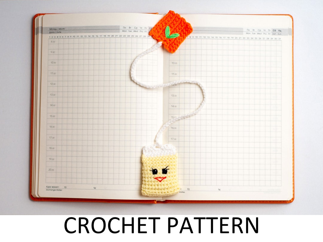 Tea Bag Bookmark Crochet Pattern. Teabag Pattern. Amigurumi Bookmark ...