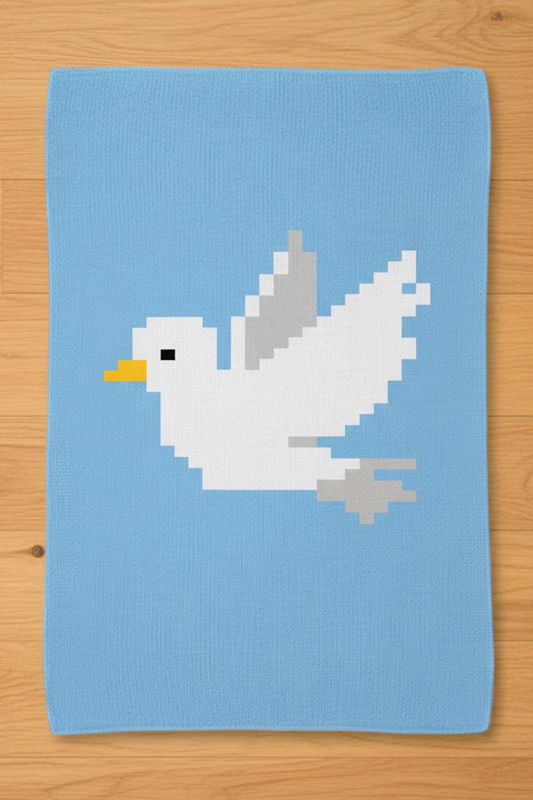 Dove Finger Knitting Pattern. Chunky Knit Blanket Pattern. Bird Chunky ...