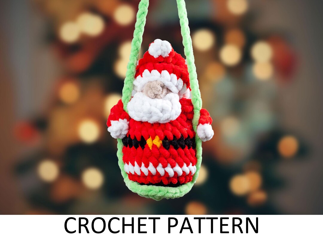 Santa Claus Gnome on Swing Crochet Pattern. Christmas Crochet Car ...