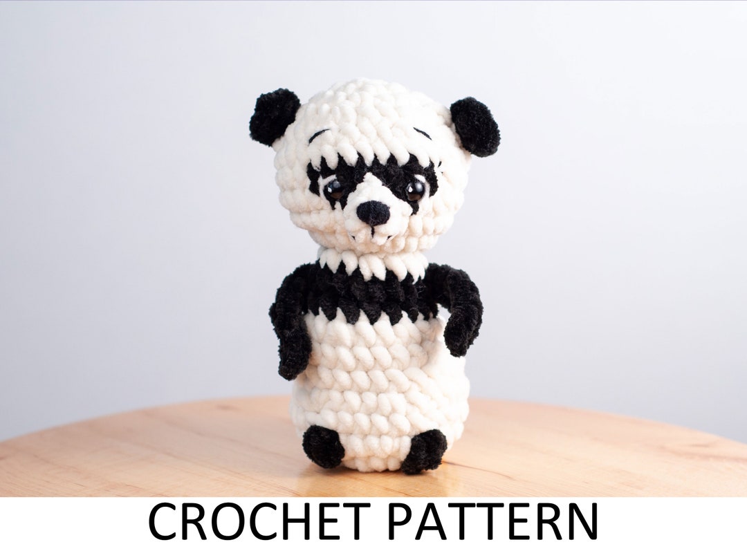 Panda Crochet Pattern. Giant Panda Bear Plush Amigurumi Low Sew. Zoo ...