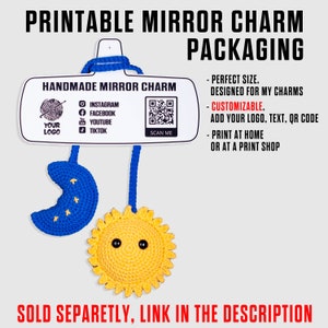 Rear View Mirror Charm Rose Flower Crochet Pattern PDF Amigurumi Car ...