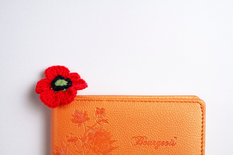 Poppy Flower Bookmark Crochet Pattern PDF. Easy Beginner - Etsy