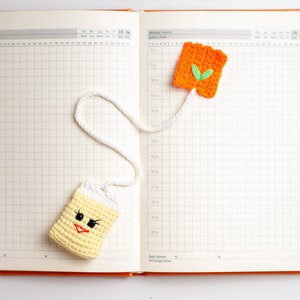 Tea Bag Bookmark Crochet Pattern. Teabag Pattern. Amigurumi Bookmark ...