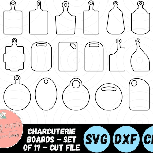Cutting Board Set Vector Template Cnc Cutting File Silhouette - Etsy