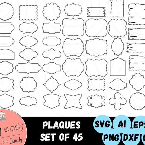 Plaques SVG Cutout Boards Files Picture Frame Outlines SVG - Etsy