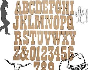 Western Font Wooden Letters - Etsy