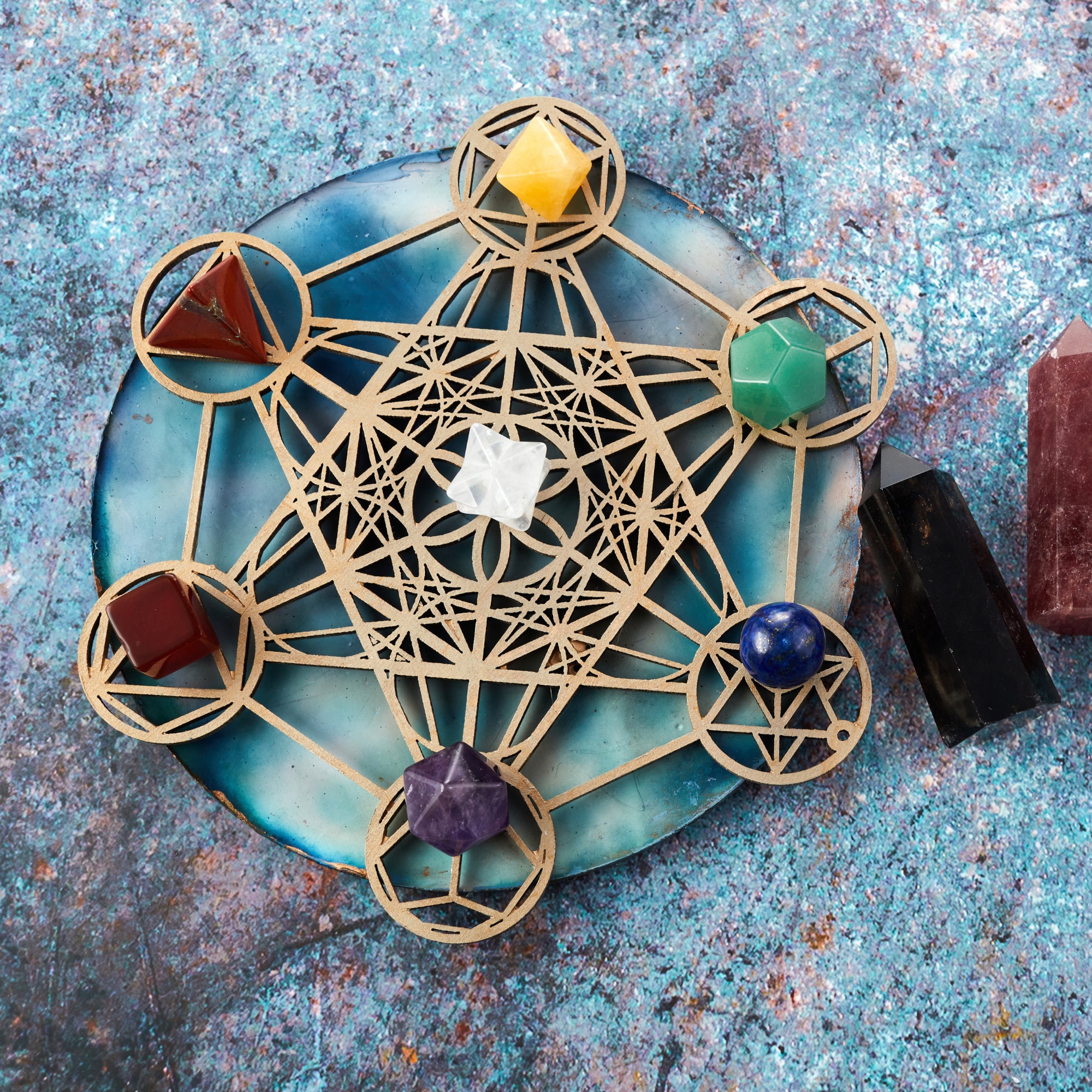 Metatron's Cube/ Boho Decor/ Sacred Geometry/ Crystal Grid | Etsy