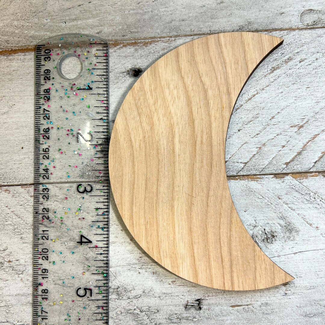 Birch Wood Moon Cutouts | Wood Moon | Craft Wood Moon - Etsy
