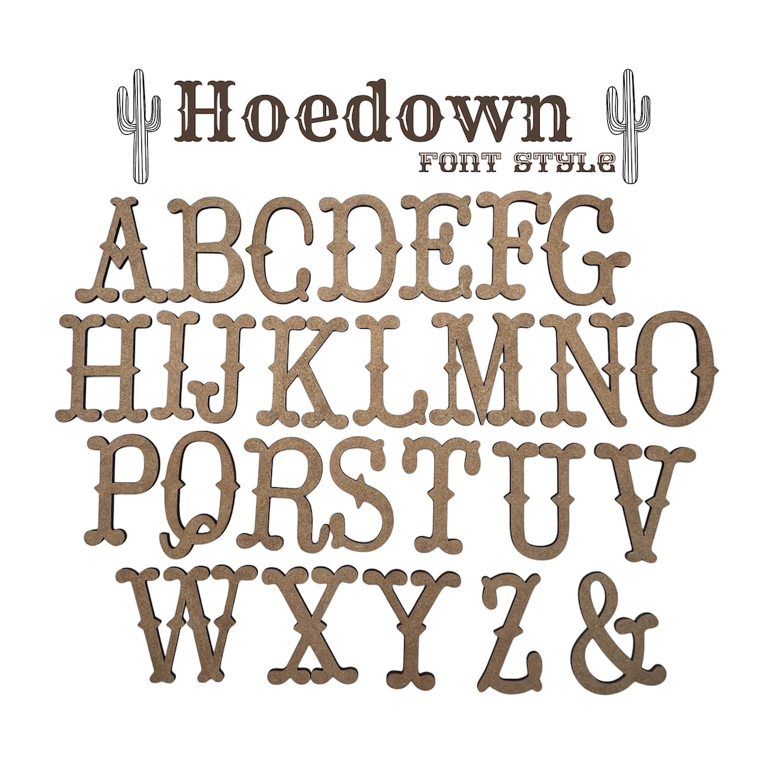 Small Hoedown Font | Wooden Letters | Laser Cut Letters | Western Font ...
