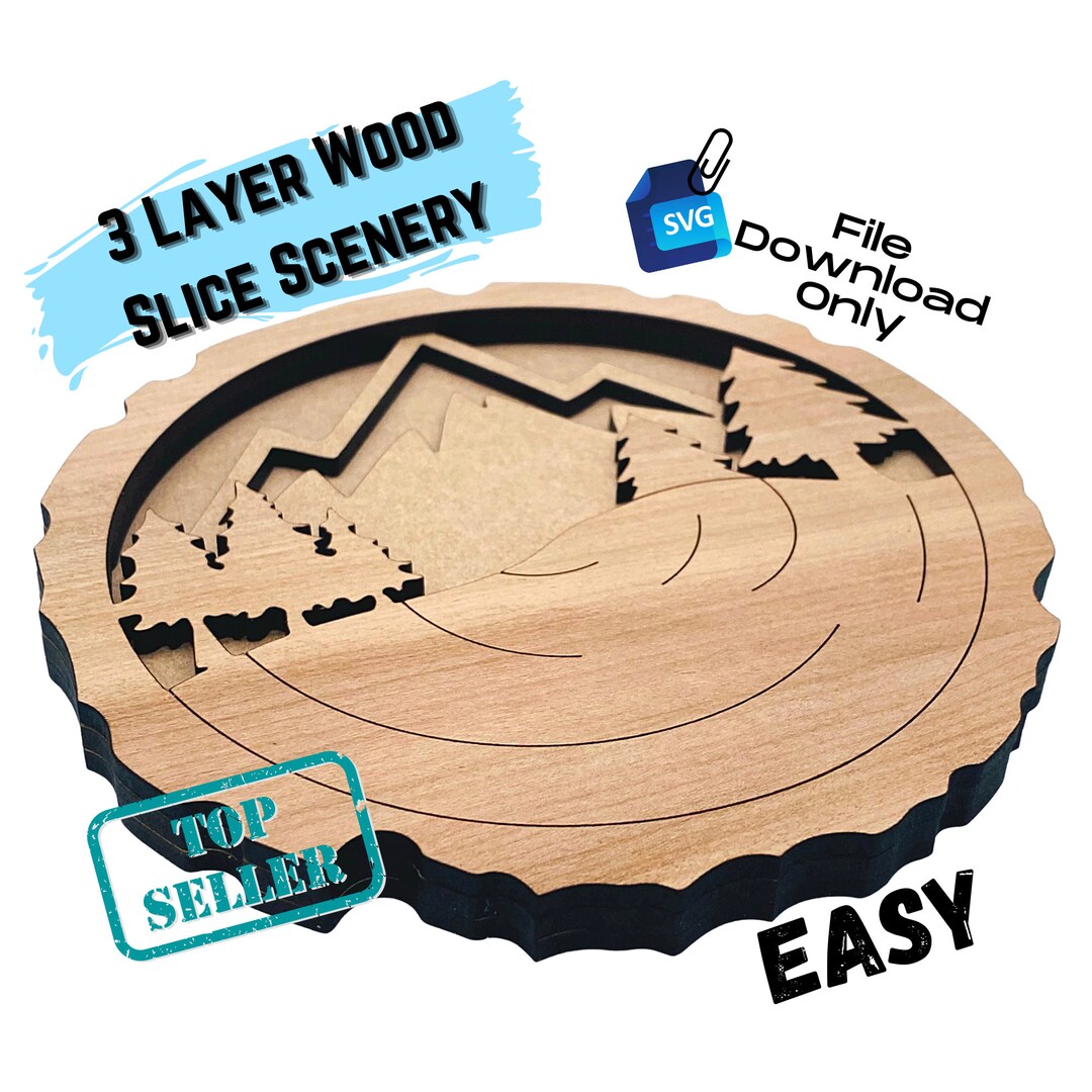 Layered Wood Slice Scenery SVG – Laser Cut Files (digital Download) - Etsy