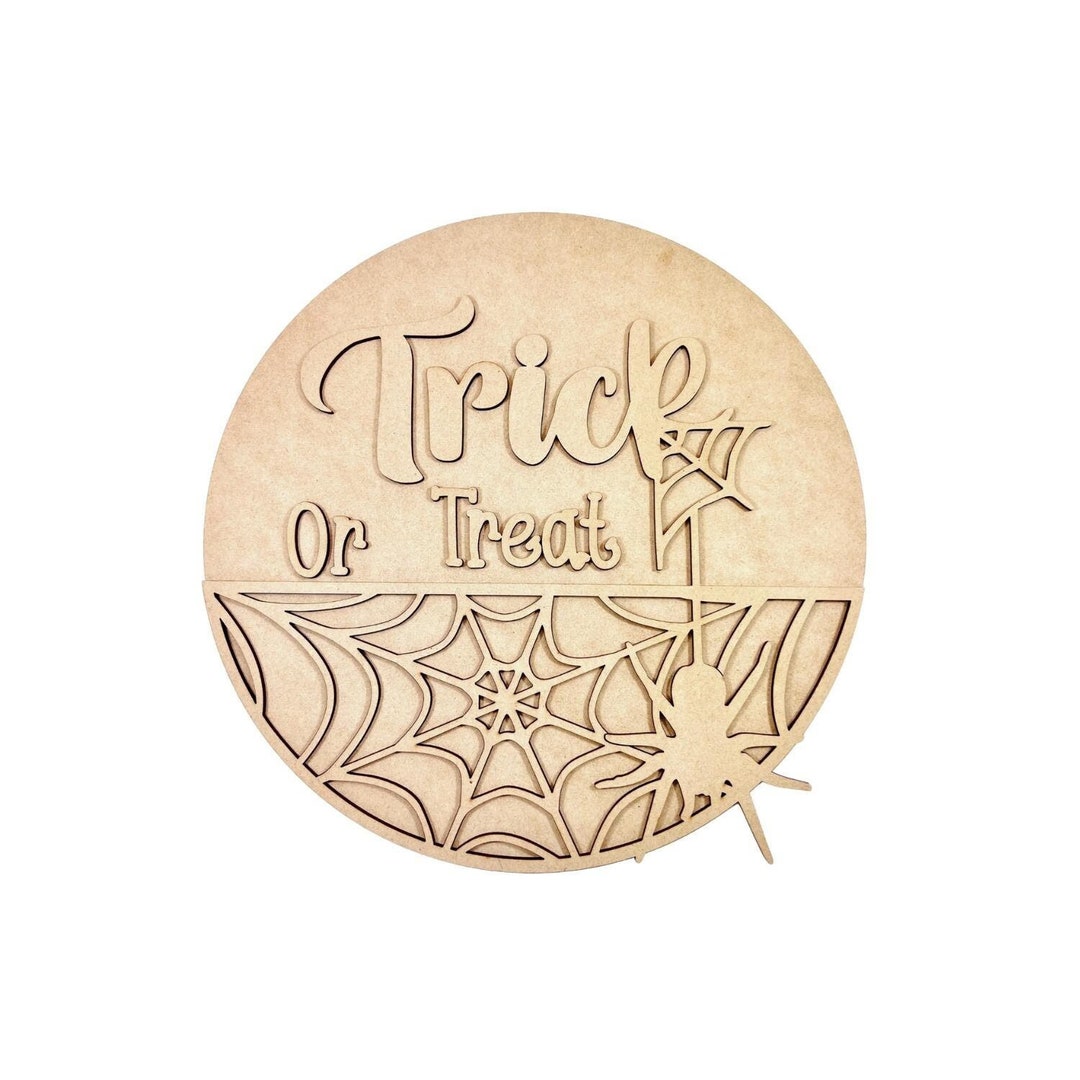 Large Trick or Treat Sign | Halloween Door Sign | Halloween Decor | DIY ...