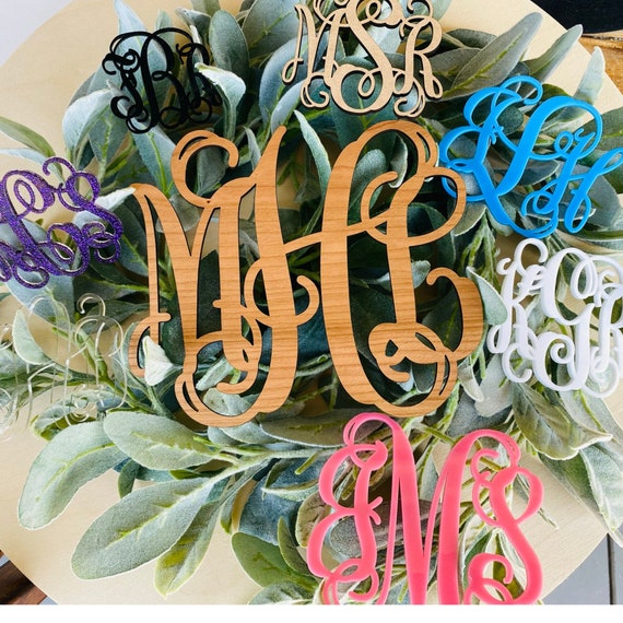 3 Letter Monograms Wooden Monograms Initial Letters | Etsy