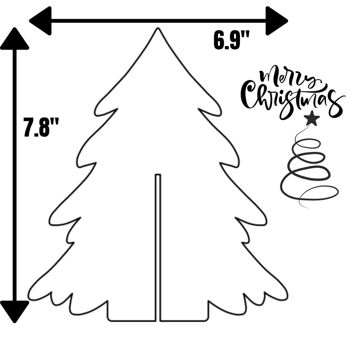Christmas Tree 2 Piece Slotted Cut File Mantel Christmas | Etsy