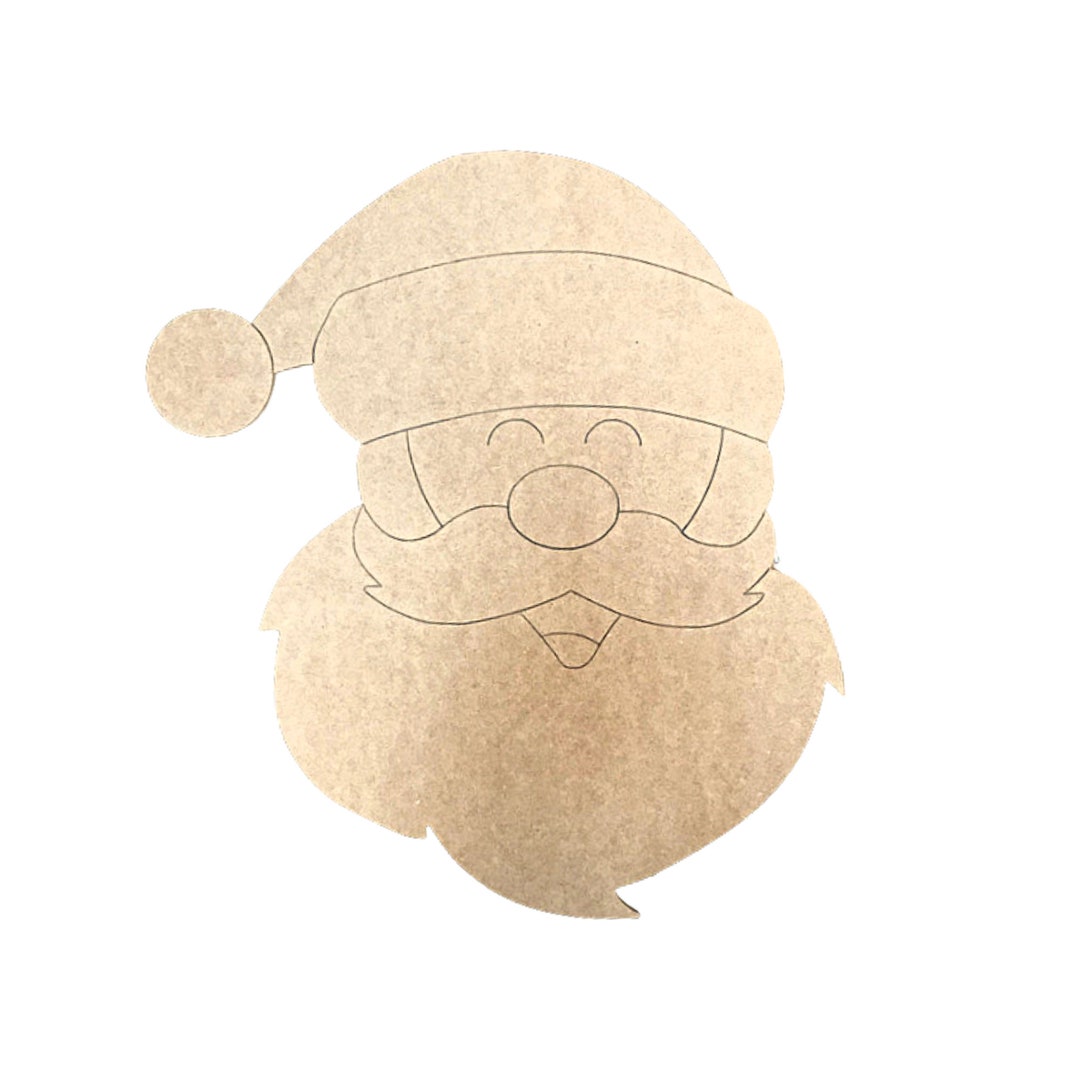 SMALL Santa Head | Wood Craft Shapes | Christmas Wood Cutouts | Holiday ...