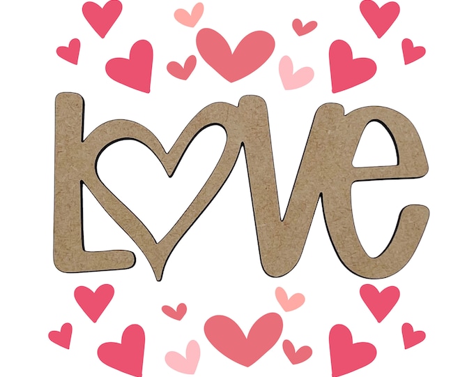 LOVE Block Word Love Wooden Cutout Word Love With Heart - Etsy