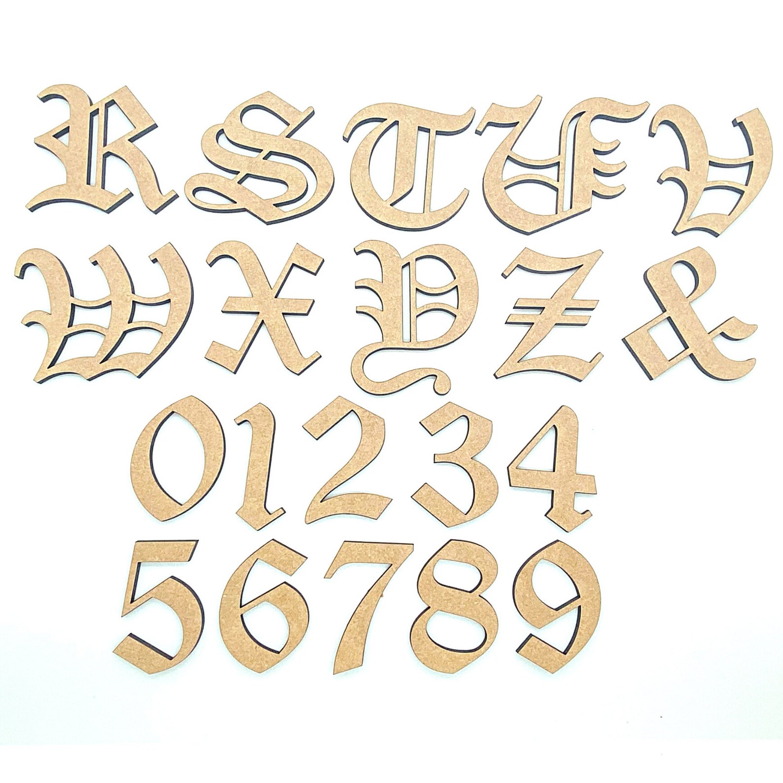 Large Wooden Old English Letters, MDF Laser Cut Craft Monogram Decor - Etsy