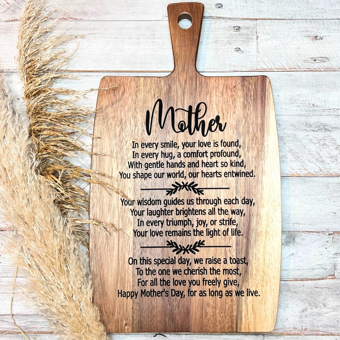 Mother's Day Cutting Board, Gift for Mom, Love You Mom, Mothers Day ...
