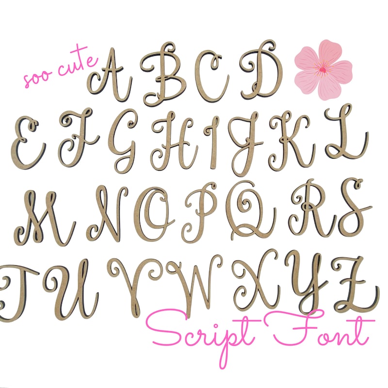 Cursive Small Wooden Letters - Etsy