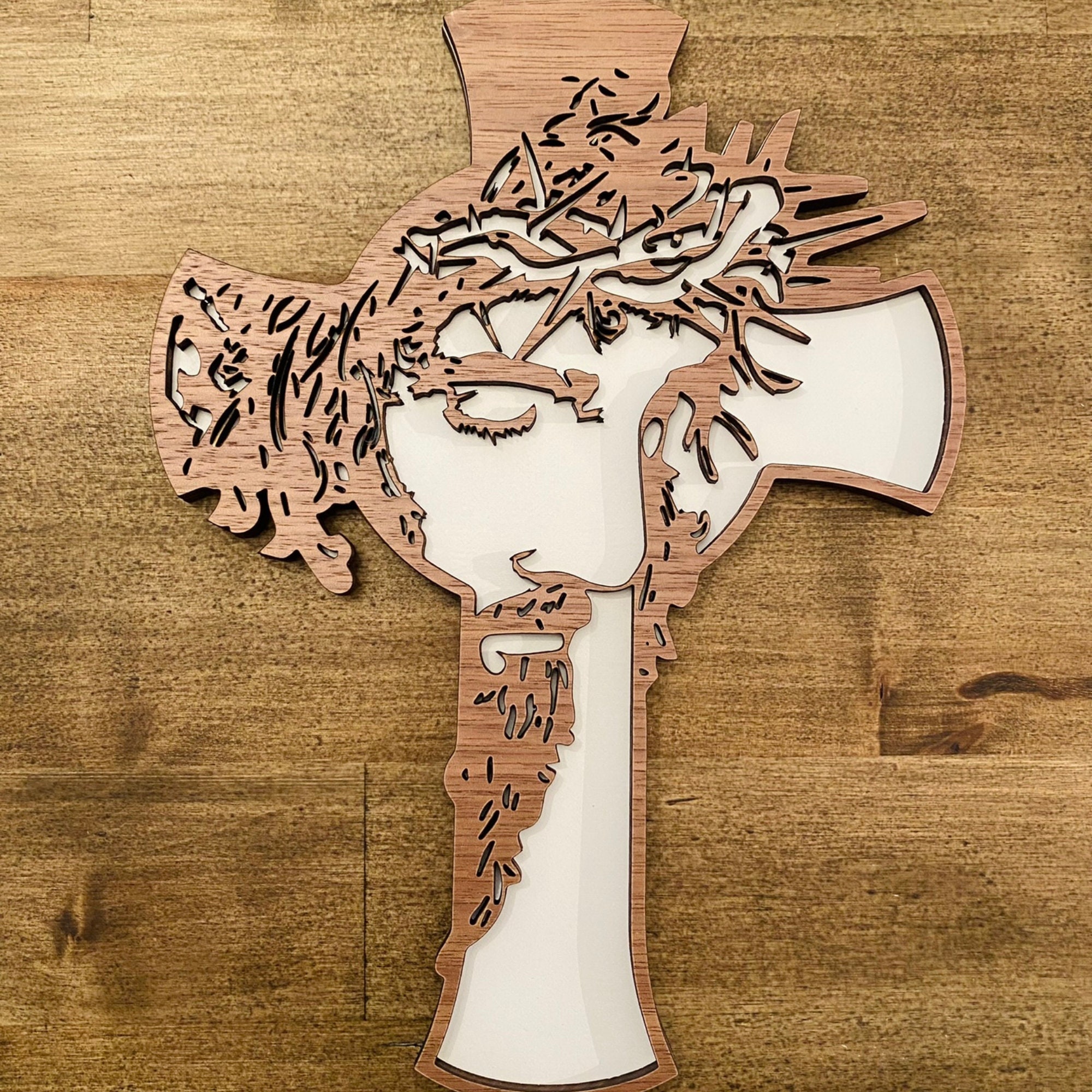 Jesus Cross | Detailed Wooden Cross | Wood Cross Home Decor | Fireplace ...