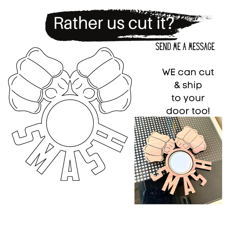 Glowforge Button Design Decor | Hulk Smash | Outline SVG Files | Cut ...