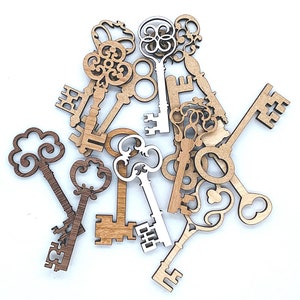 Skeleton Keys | Lock & Keys | Key Cutouts | Wooden Skeleton Key Decor ...