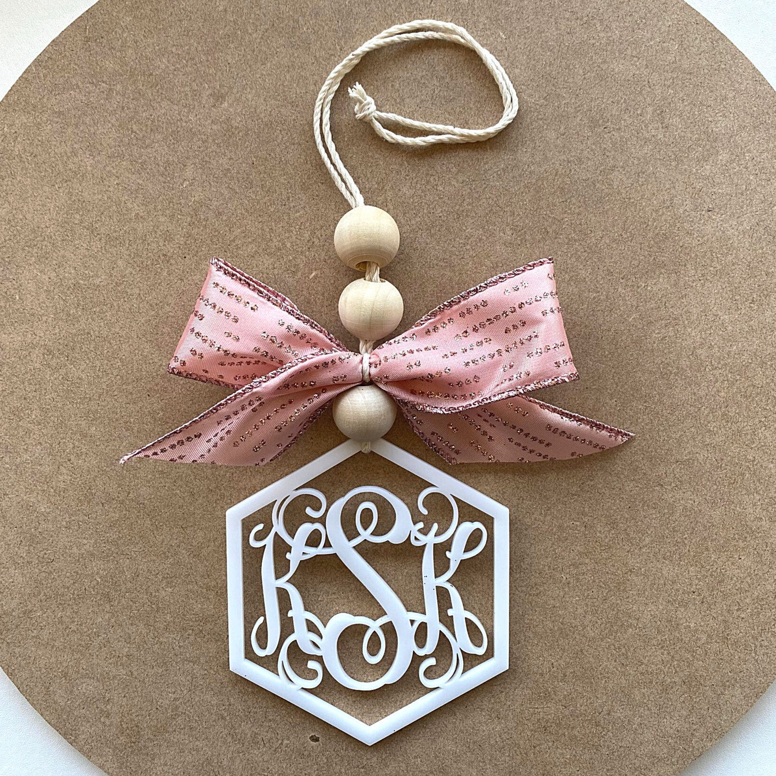 Personalized Monogram Car Charm Rearview Mirror Ornament | Etsy