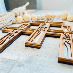 Connected - Set of 3 Wall Cross | 3 Layer Cross Decor | Inspirational ...