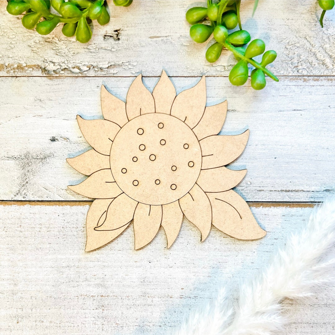 Large 12"-22"| Wood Sunflower | Wood Flower Decor | Flower Shape ...