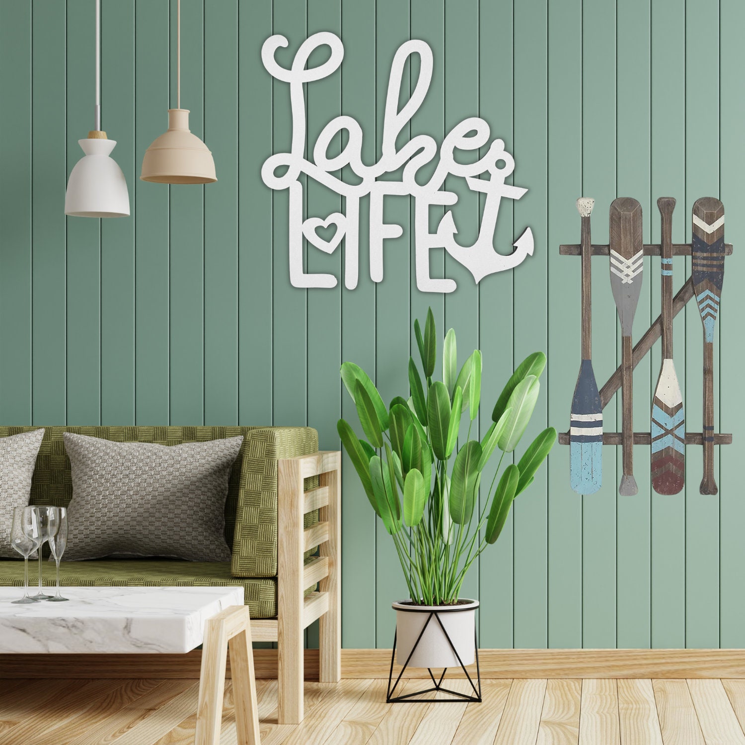 LARGE Connected Letters | Lake Life Decor | Wooden Cutout Word | Lake ...