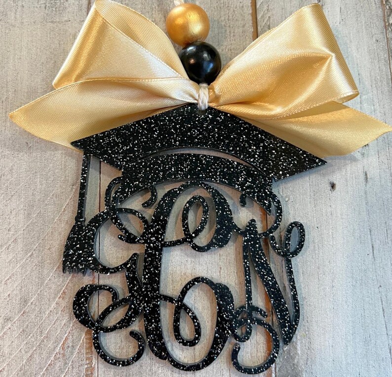 Graduation Car Charm | Graduation Cap Monogram | Graduation Monogram - Etsy