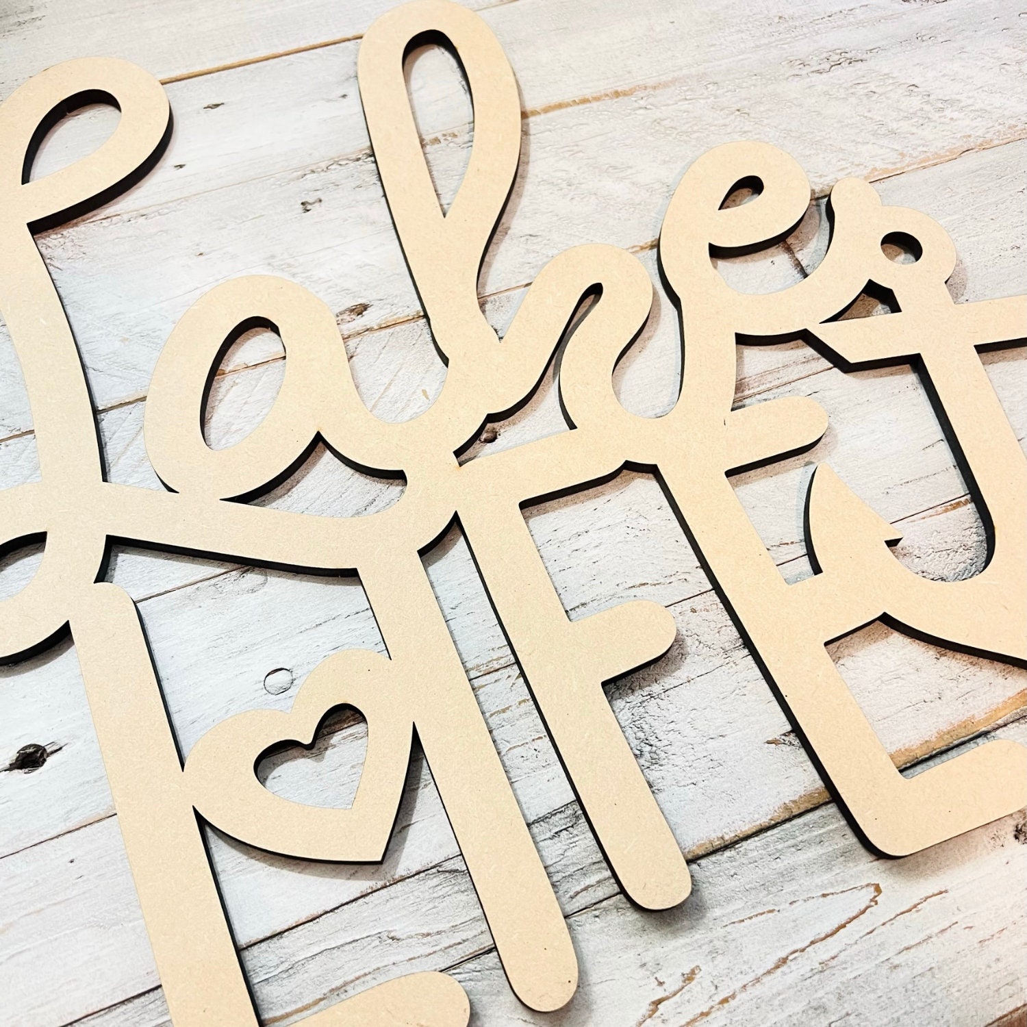 LARGE Connected Letters | Lake Life Decor | Wooden Cutout Word | Lake ...