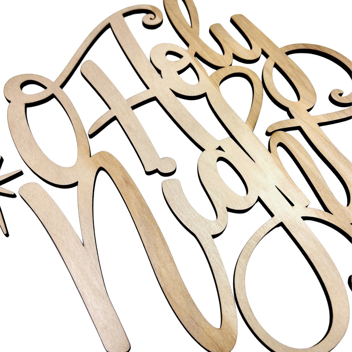 Small O Holy Night Connected Wood Cutout | Merry Christmas Wood Letter ...