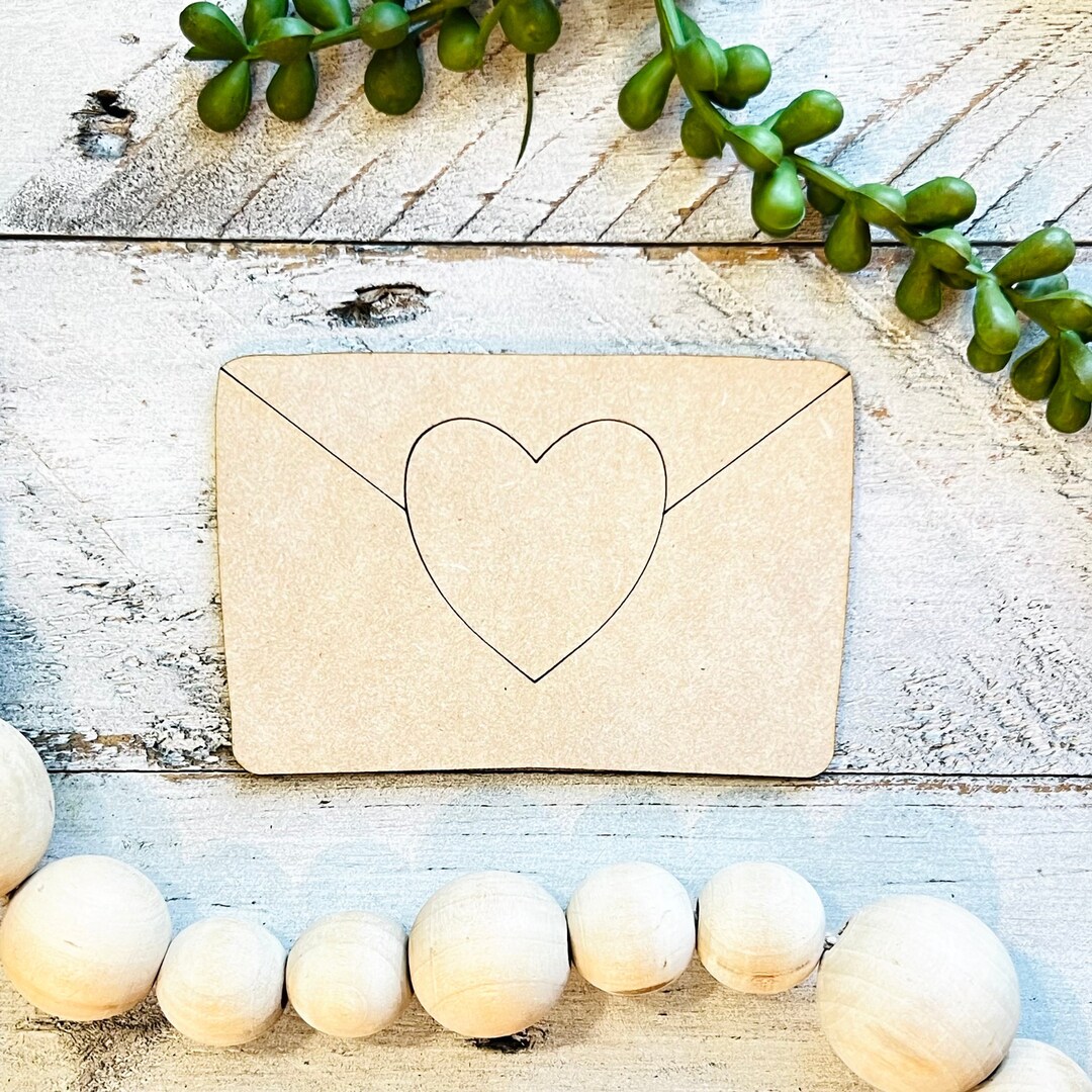 Small Valentine Envelope With Heart | Valentine Wood Crafts | Valentine ...