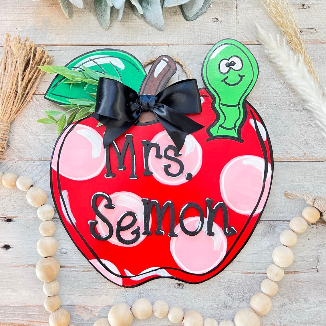 Teacher Apple Door Hanger Classroom Supplies School - Etsy