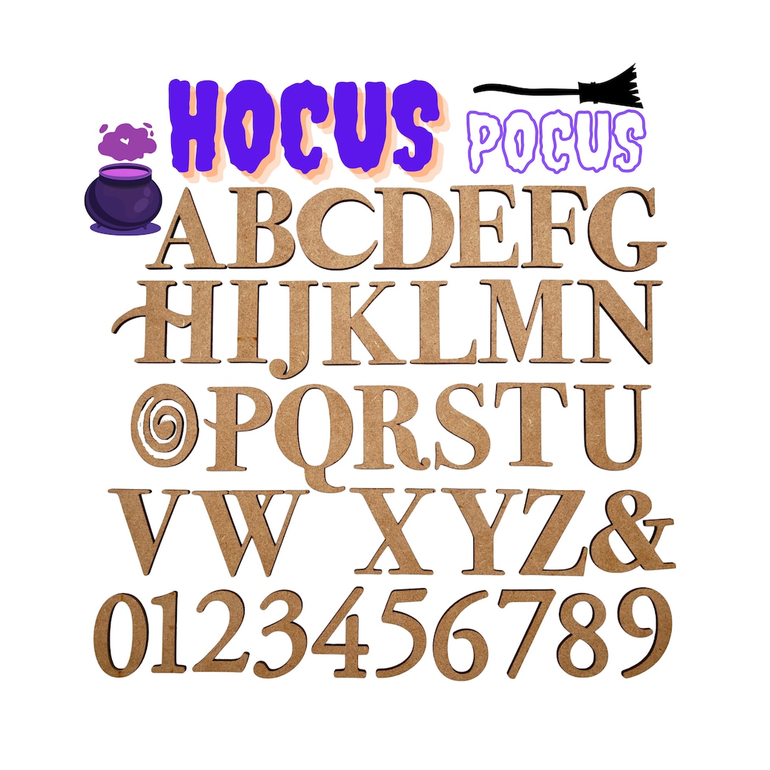 Large HOCUS POCUS Font | Wooden Letters | Laser Cut Letters | Halloween ...